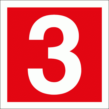 Fire Equipment Sign - Number 3 6203