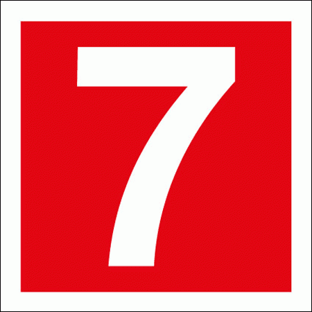 Fire Equipment Sign - Number 7 6207