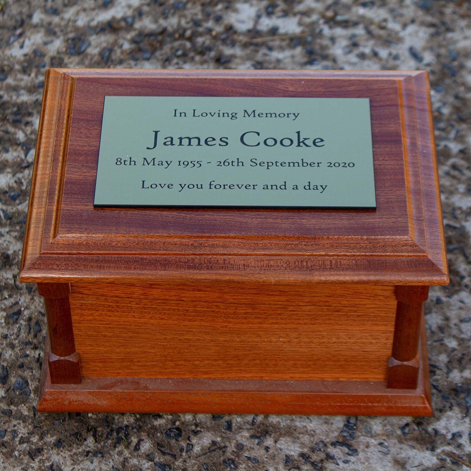 Mahogany Casket - Shaped Corners & Plaque | The Sign Maker Shop