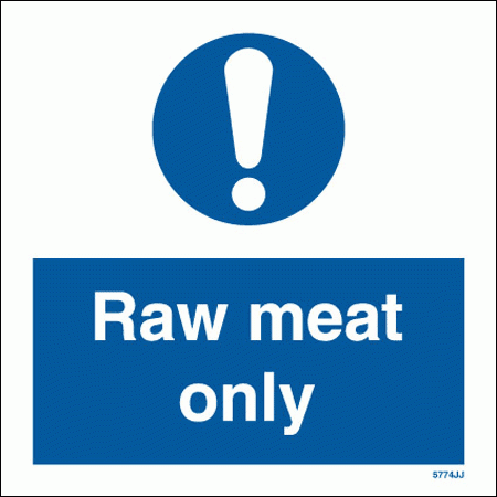 Mandatory Catering Sign - Raw Meat Only 5774