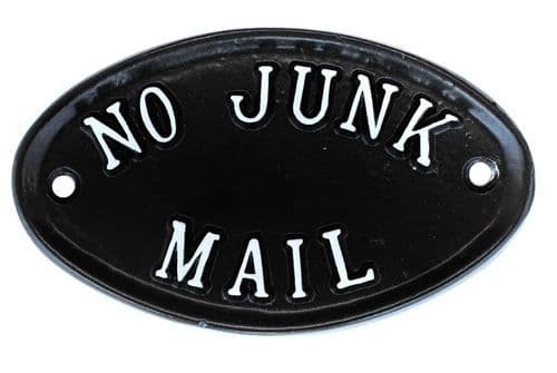 NO JUNK MAIL SIGN OVAL