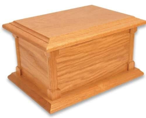 Elegant Oak Casket - Engraved Plaque optional| The Sign Maker Shop