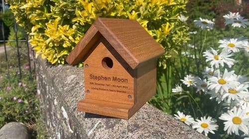 Oak Engraved Memorial Bird Box | The Sign Maker Shop