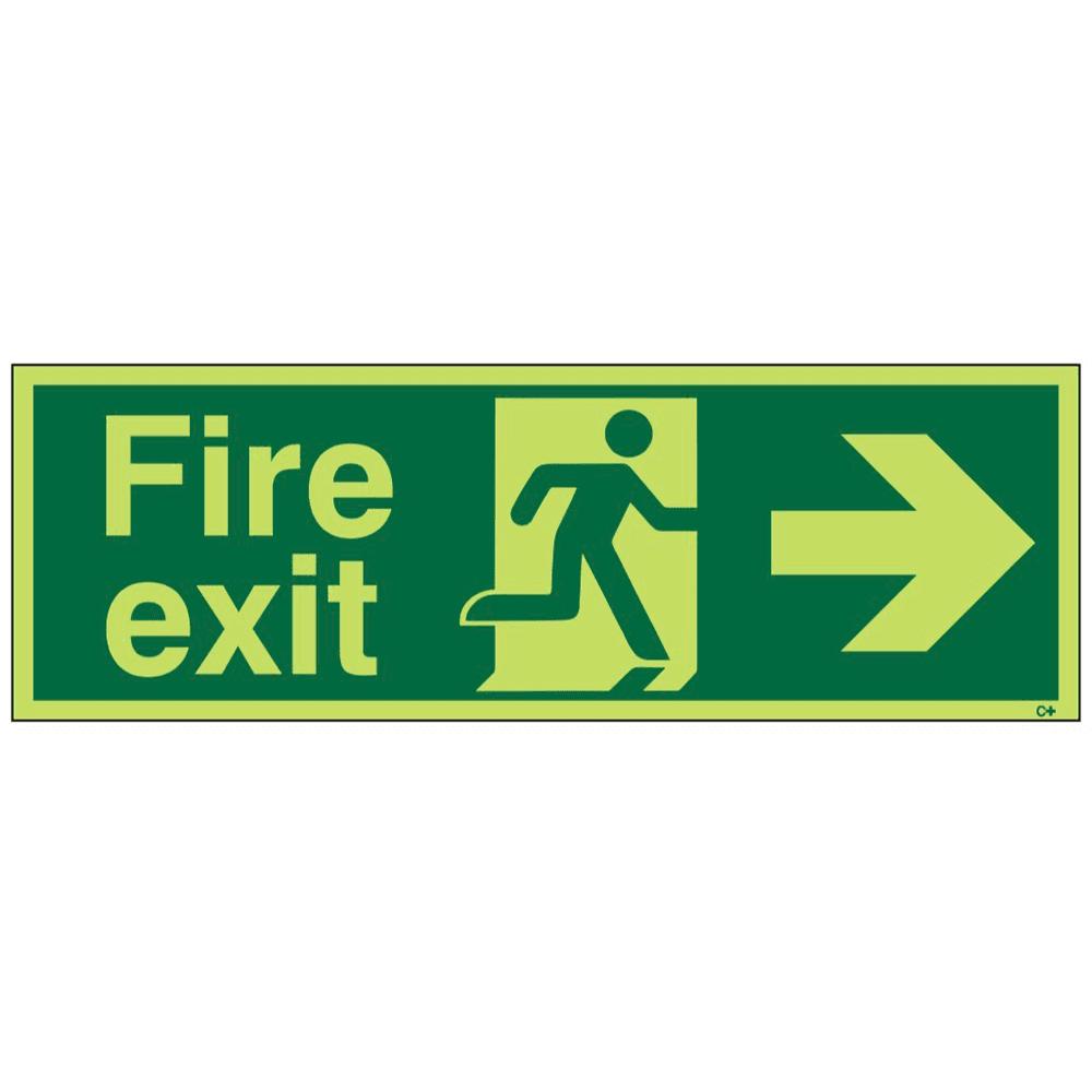 Photoluminescent Fire Exit Sign - CPPP - Arrow Right