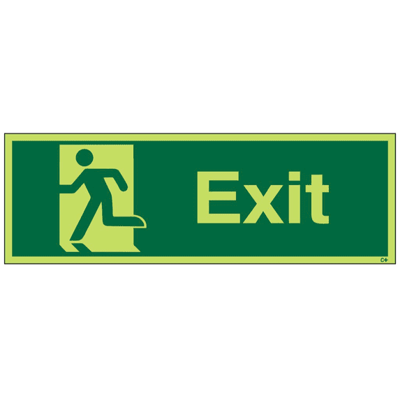 Photoluminescent Fire Exit Sign - CPPP - Exit Left