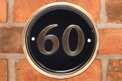 Round Cast Brass House Number Sign | The Sign Maker Shop