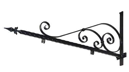 Double Scroll Sign Bracket – Fleur-de-Lys Finial | The Sign Maker Shop