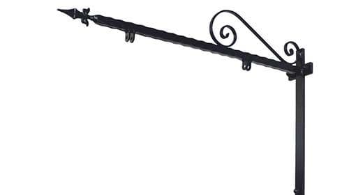 Single Scroll Sign Bracket – Hammered Arm | The Sign Maker Shop