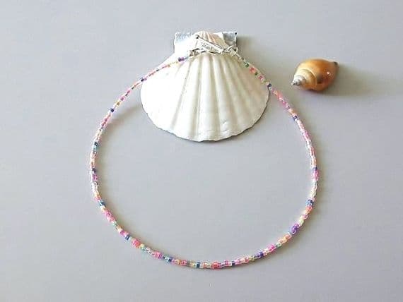 Multi Colours Rainbow Seed Bead Stacking Anklet | Holiday Stacking ...