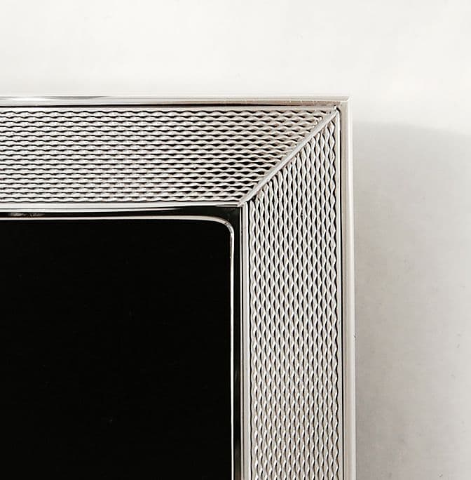 Sterling Silver Photo Frame with Barley Engine Turned Pattern