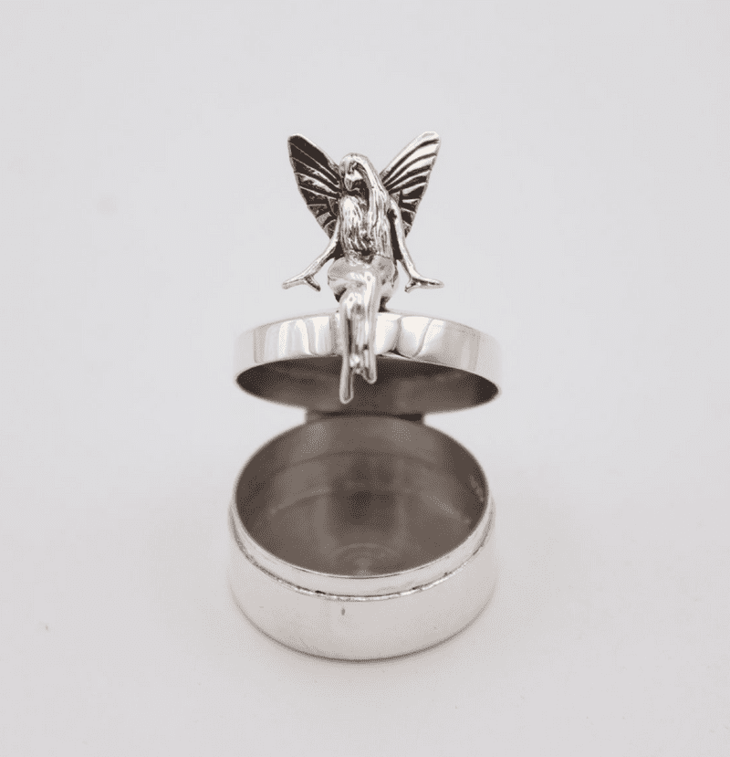 Sterling Silver Seated Fairy first tooth box.