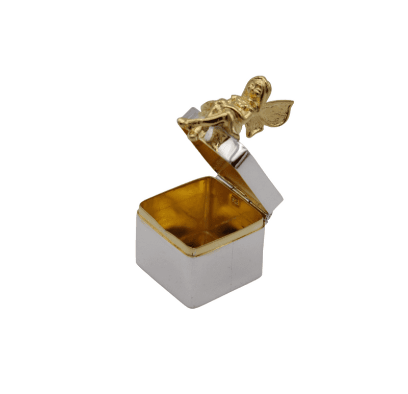 Sterling Silver Seated Gold Fairy first tooth box.