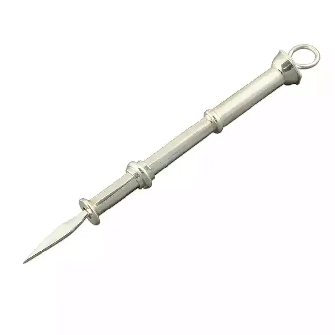 Stylish Round Sterling Silver Toothpick.