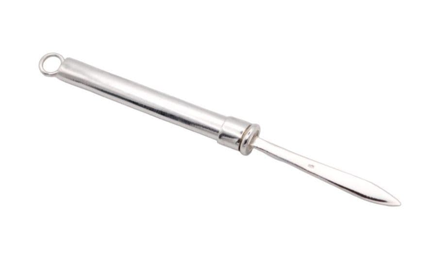 Plain Oval shape Sterling Silver Toothpick.