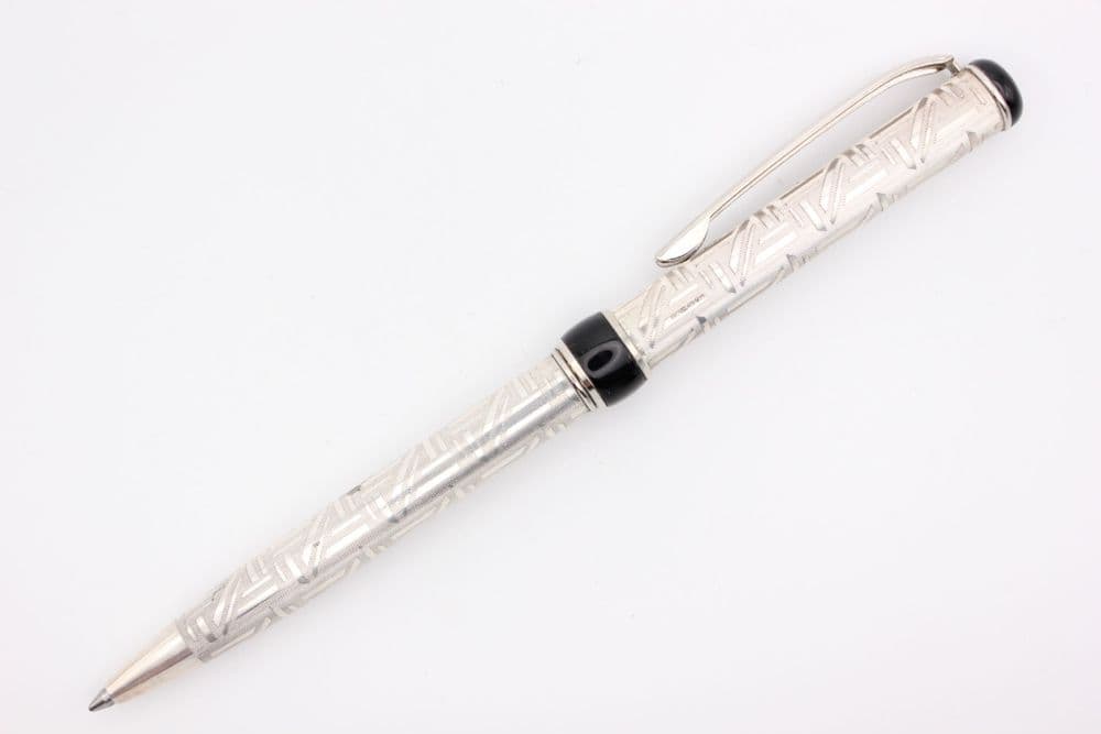 Sterling Silver Ballpoint Pen - Via Roma Aztec Design