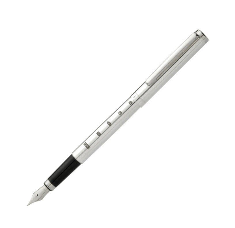 Silver Fountain Pen - Display Hallmark | Engraved Pens | Silver Pen