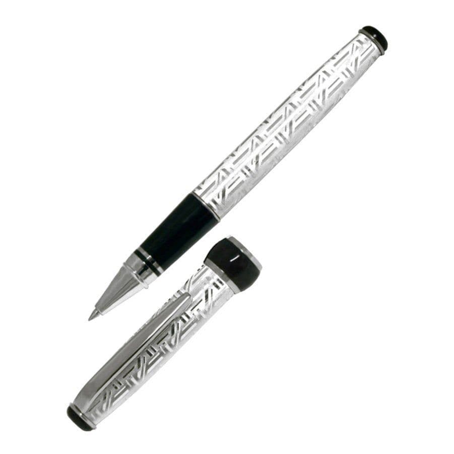 Sterling Silver Rollerball Pen - Via Roma Aztec Design - Hallmarked ...
