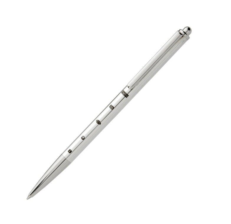 Sterling Silver Slim Ballpoint Pen With Large Display Hallmarks ...