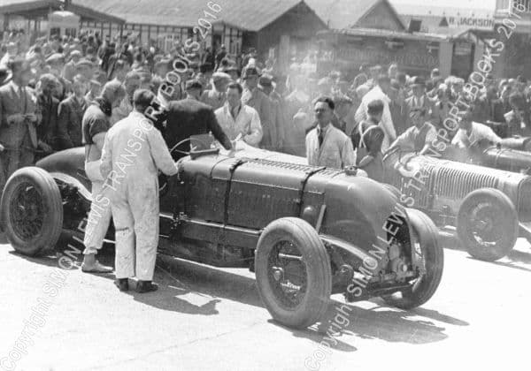 Bentley Birkin Blower In The Paddock with Tim Birkin At Brooklands c 1932