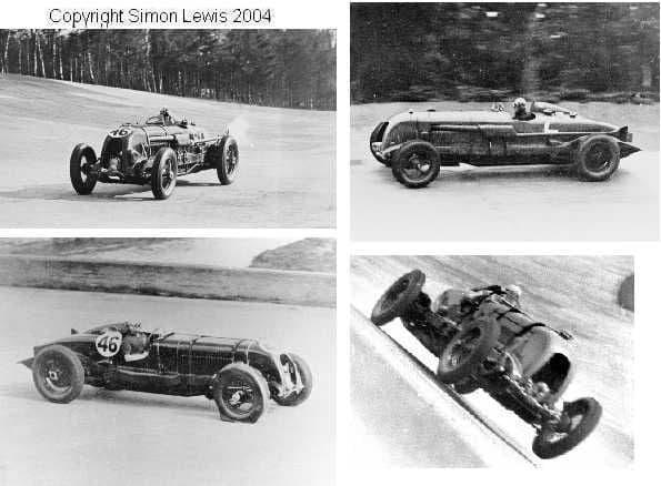 Birkin Blower Bentley action photos at Brooklands set