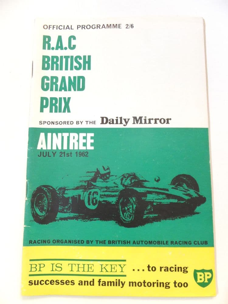 BRITISH GP F1 1962 AINTREE original race program