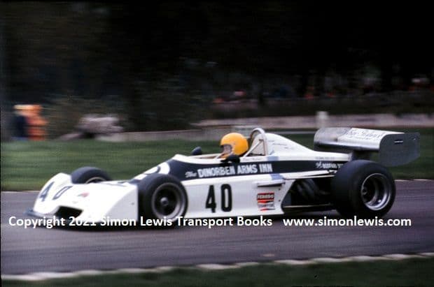 Chevron B35 Kim Mather action photo Donington Park Formula 2 1977