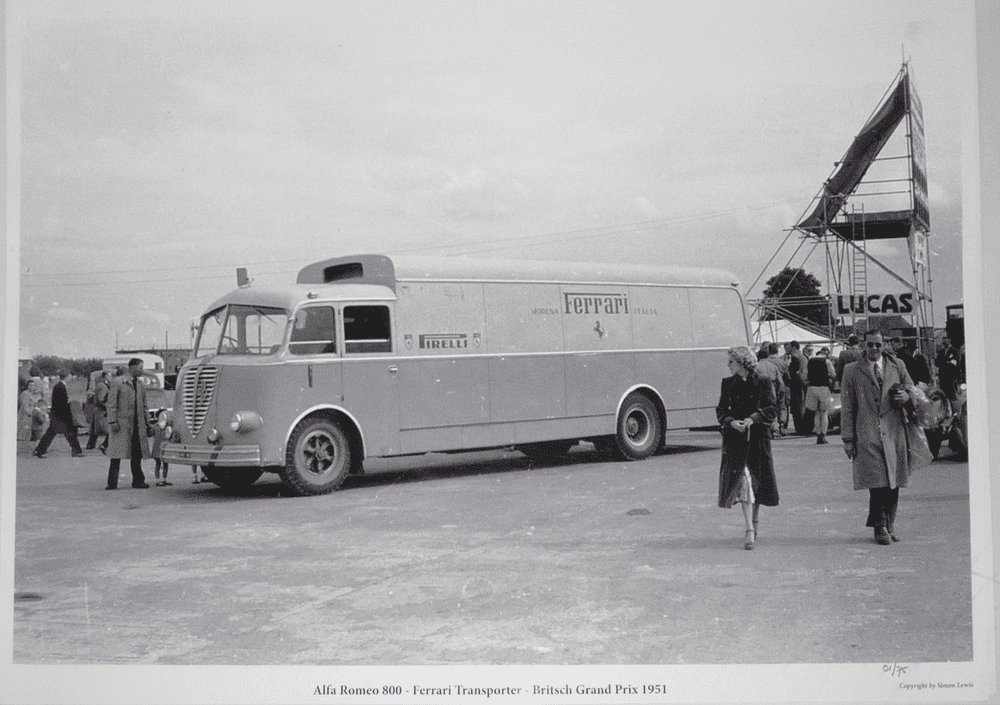 FERRARI F1 1951 Racing Car Transporter ALFA ROMEO 800 Ltd ed Poster 27 ...