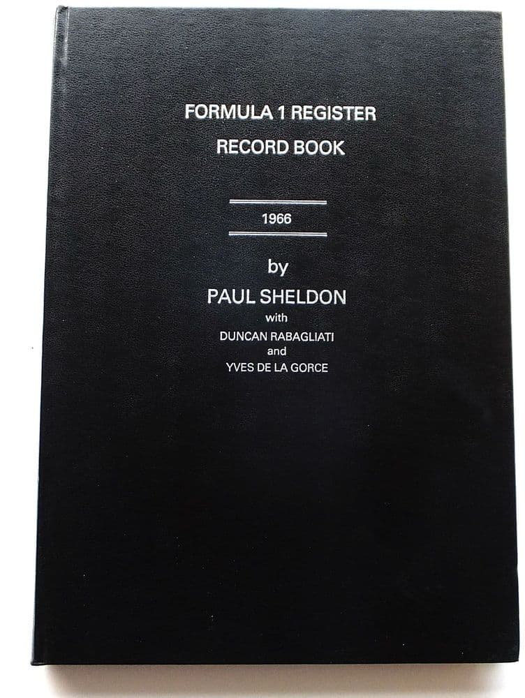 FORMULA 1 REGISTER RECORD BOOK 1966 Sheldon/Rabagliatti