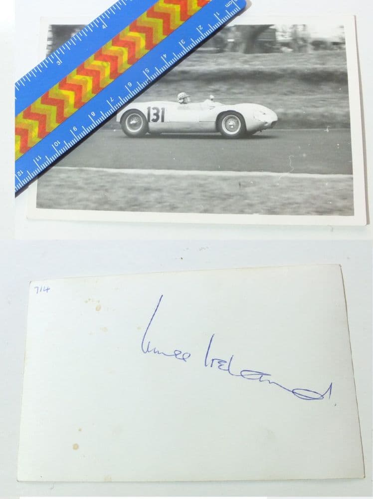 INNES IRELAND Original autographed photo 1962 BRP LOTUS 19