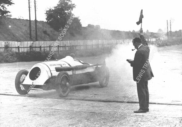 Leyland Thomas Special Parry Thomas on track at Brooklands 1926
