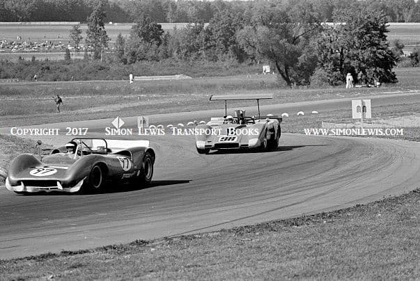 Lola T70 Ron Goldleaf McLaren M12 George Eaton photo Michigan Can am 1969