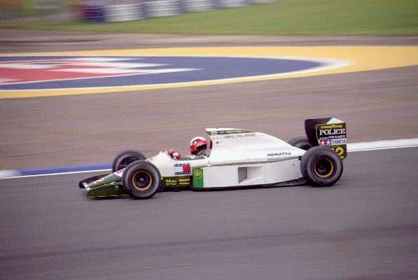 Lotus 102D Herbert at speed British GP 1991