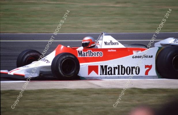 McLaren M29 John Watson 1979 British GP action photo