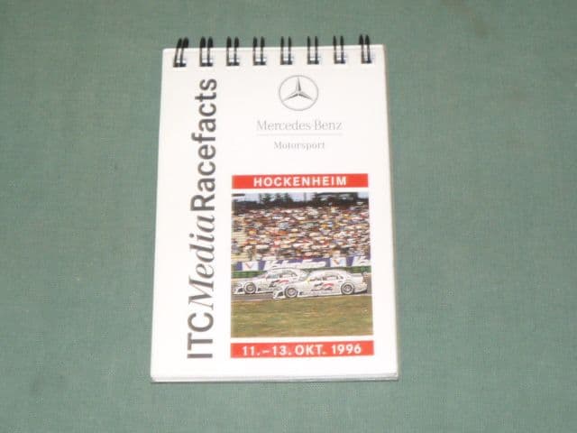 MERCEDES-BENZ ITC Media Race Facts Hockenheim October 1996 small notebook