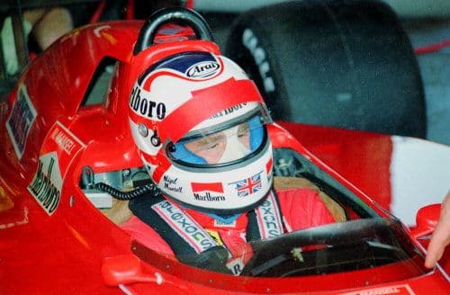 Nigel Mansell Ferrari 640 cockpit 1989 Brazil GP a