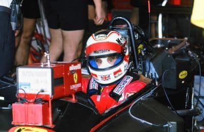 Nigel Mansell Ferrari 640 cockpit 1989 Brazil GP b