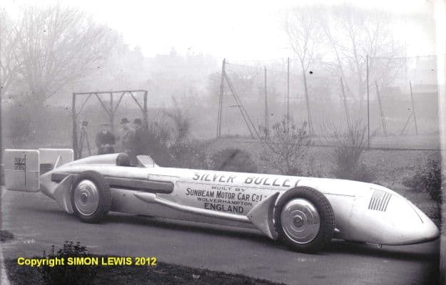 SUNBEAM SILVER BULLETT outside factory c 1930