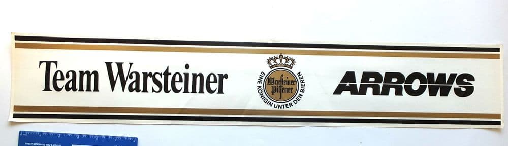 TEAM WARSTEINER ARROWS original 27x5" decal / sticker from 1978-80 F1 ...