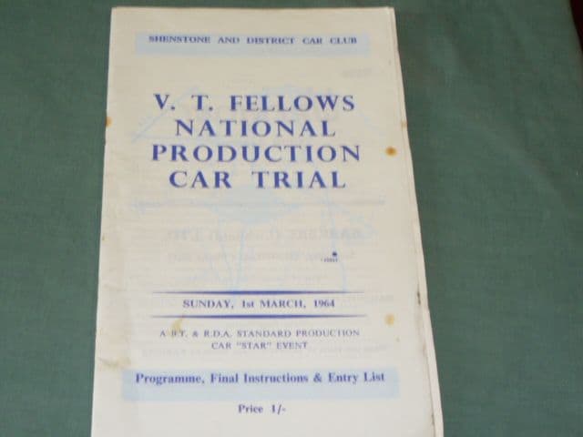 VT FELLOWES NATIONAL PRODUCTION CAR TRIAL 1964 March 1st