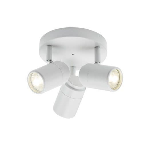 Aquarius 3 Light Bathroom Spotlight in a Matt White Finish - IP44 Rated
