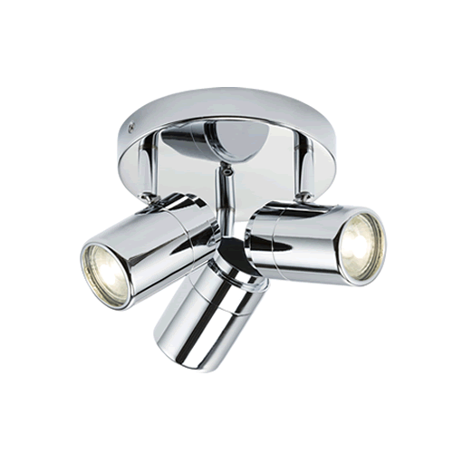 Aquarius 3 Light Bathroom Spotlight in a Polished Chrome Finish - IP44 ...