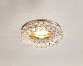 Hartford Crystal Recessed Downlight in a French Gold Finish