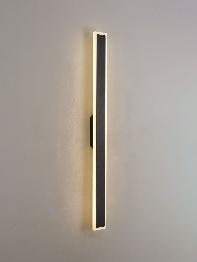 Karakul Outdoor 22W LED 100cm Linear Wall Light in a Black Finish IP65 ...