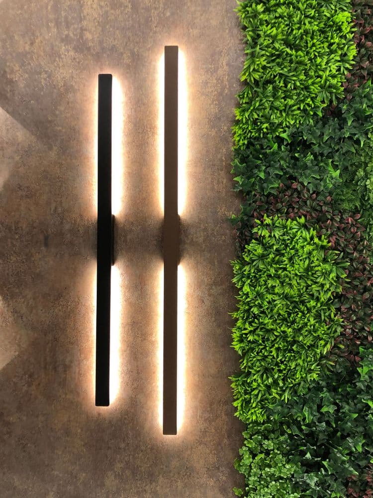 Longton Outdoor 24W LED 1 4m Linear Wall Light in a Mocha Finish IP54 Rated