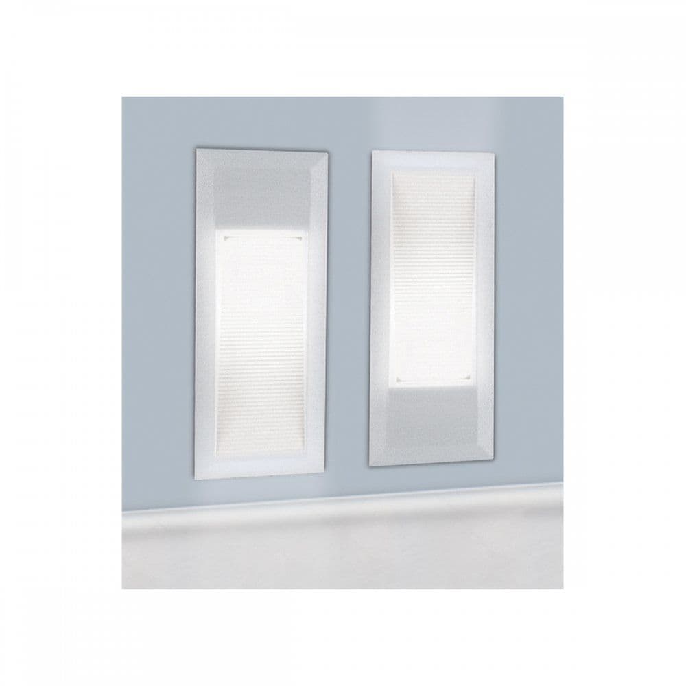 Outdoor Recessed Rectangular LED Wall/Step Light in Silver IP54 ...