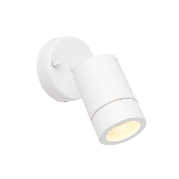 Penrith Adjustable Outdoor Single Spotlight finished in White IP44