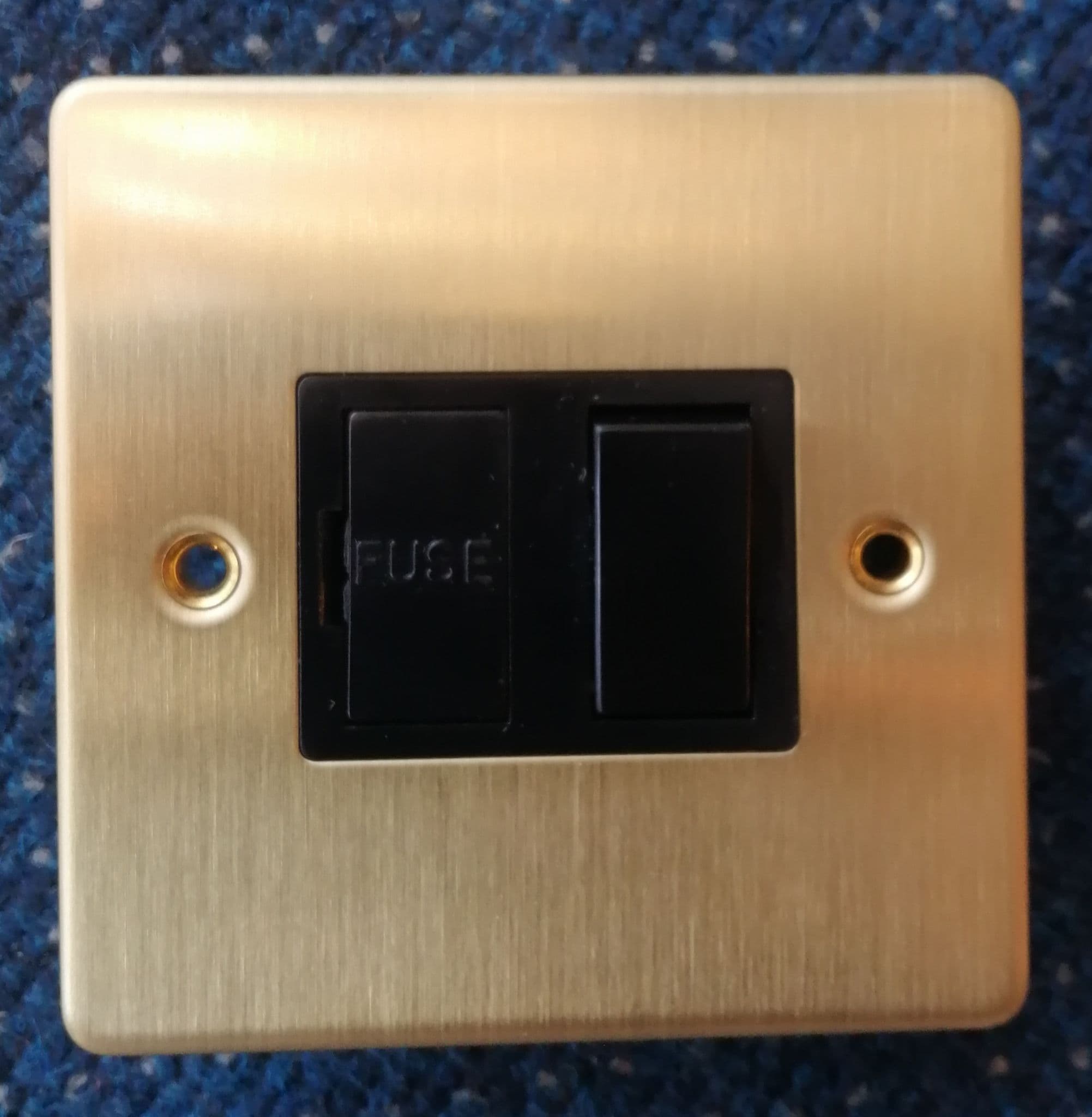 Varilight 13 Amp Double Pole Switch Fuse Spur in Brushed Brass with ...