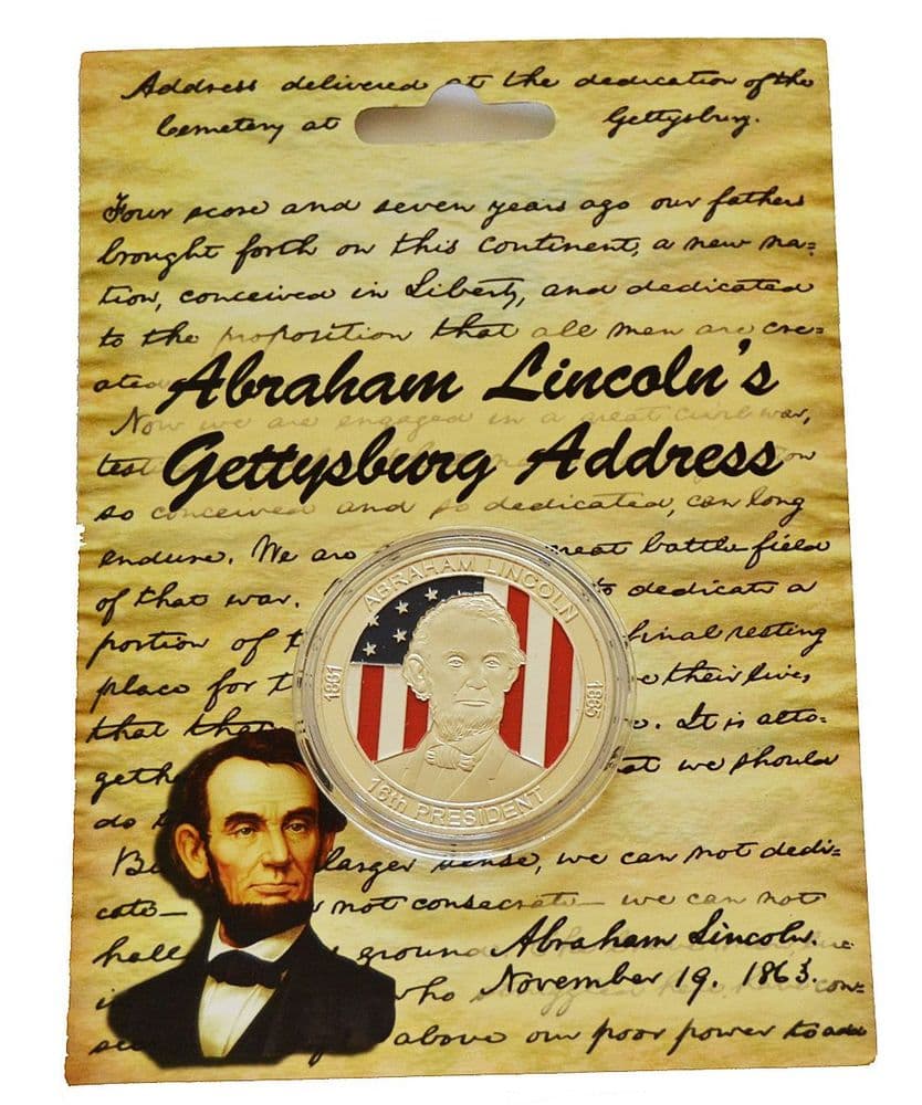 Coloured Gettysburg Address 150th Anniversary Commemorative Coin