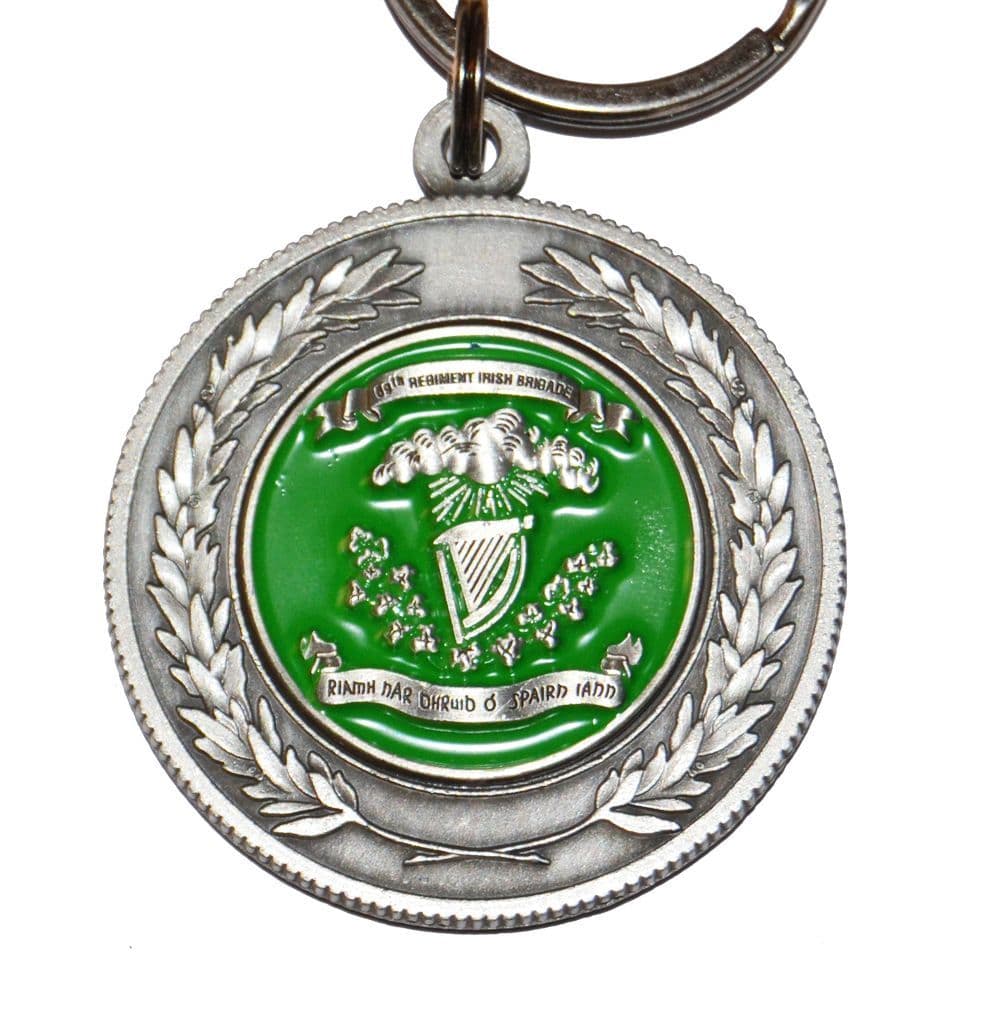 Irish Brigade Large Circular Pewter Keyring