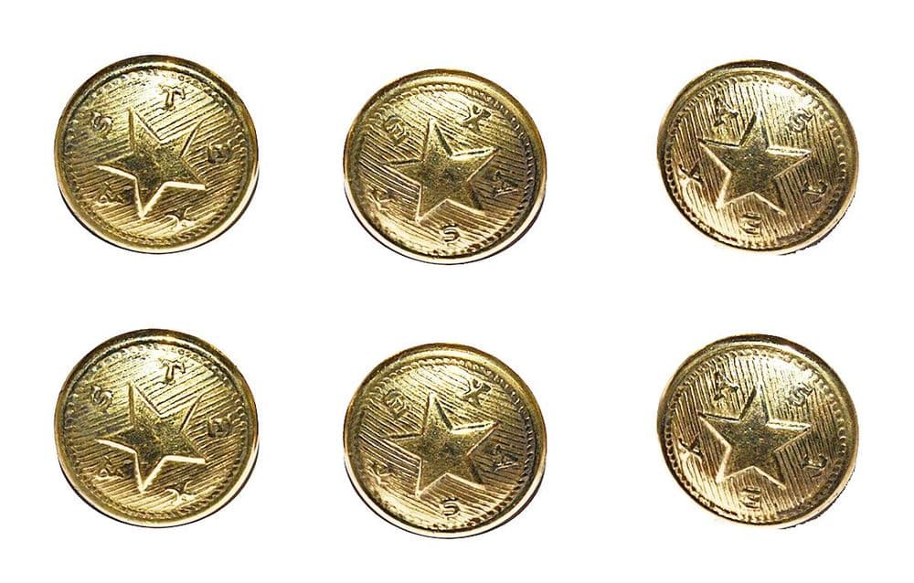Texas Confederate Small Frock Coat Or Shell Jacket Cuff Buttons x 6